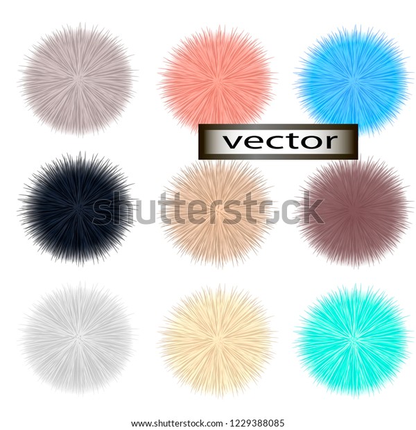 Vector Illustration Fur Balls Fluffy Hats Stock Vector (Royalty Free ...