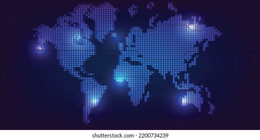 Vector Illustration Futuristic Blue World Map Stock Vector (Royalty ... Vector Illustration Futuristic Blue World Map Stock Vector (Royalty ...