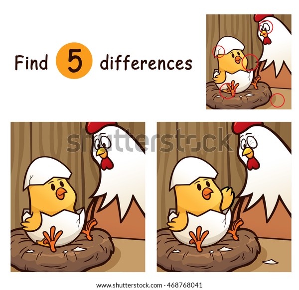 Vector Illustration Game Children Find Differences Stock Vector ...