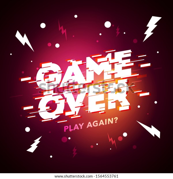 Vector Illustration Game Over Sign Glitch Stock Vector (Royalty Free ...