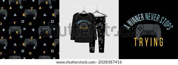 Vector Illustration Game Quote Winner Never Stock Vector (Royalty Free ...
