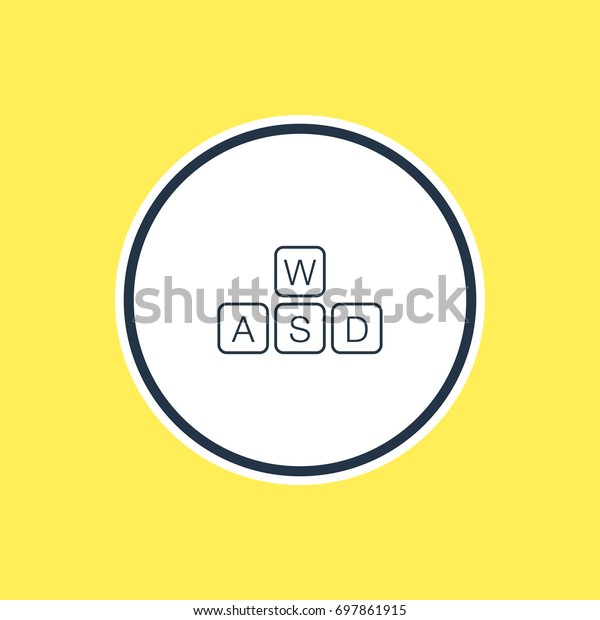 Vector Illustration Gaming Keypad Outline Beautiful Stock Vector ...