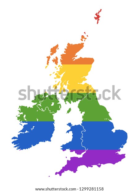 Vector Illustration Gay Map United Kingdom Stock Vector (Royalty Free ...