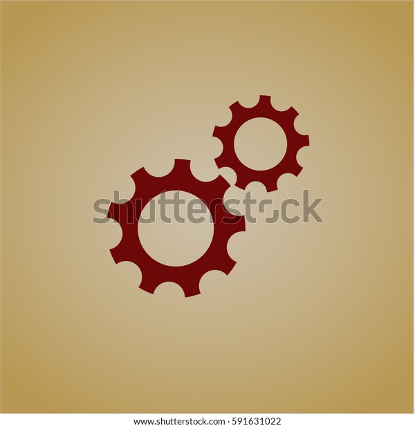Vector Illustration Gear Team Work Icon Stock Vector (Royalty Free ...