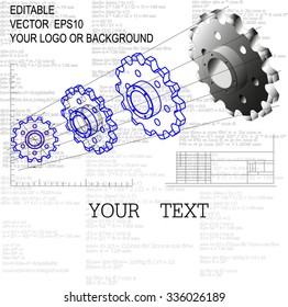 Vector Illustration Gear Wheel Chain Sprocket Stock Vector (Royalty ...
