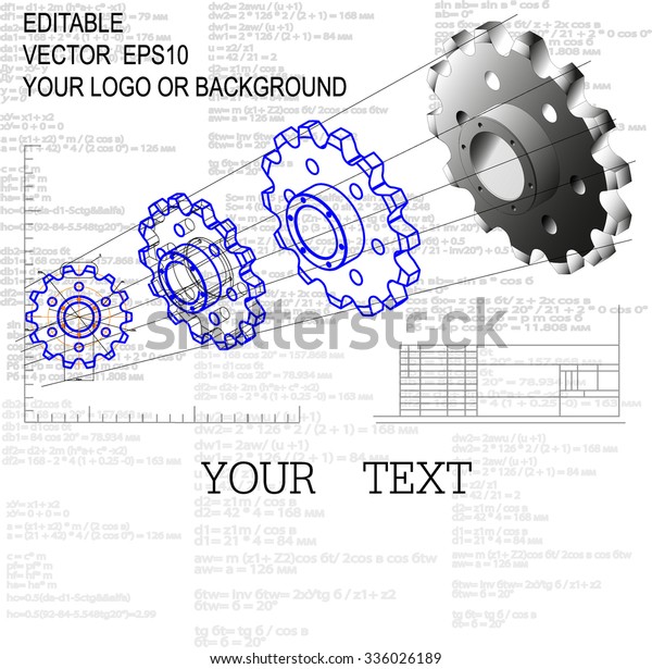 Vector Illustration Gear Wheel Chain Sprocket Stock Vector (Royalty ...