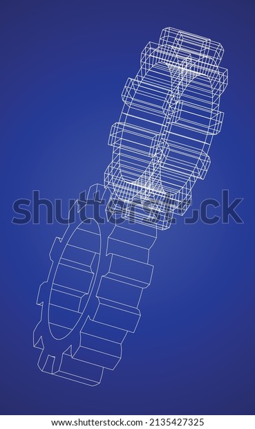 Vector Illustration Gears Line Art On: เวกเตอร์สต็อก (ปลอดค่าลิขสิทธิ์ ...