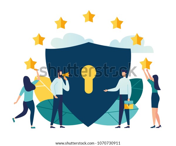 Vector Illustration General Rules Data Protection Stock Vector (Royalty ...