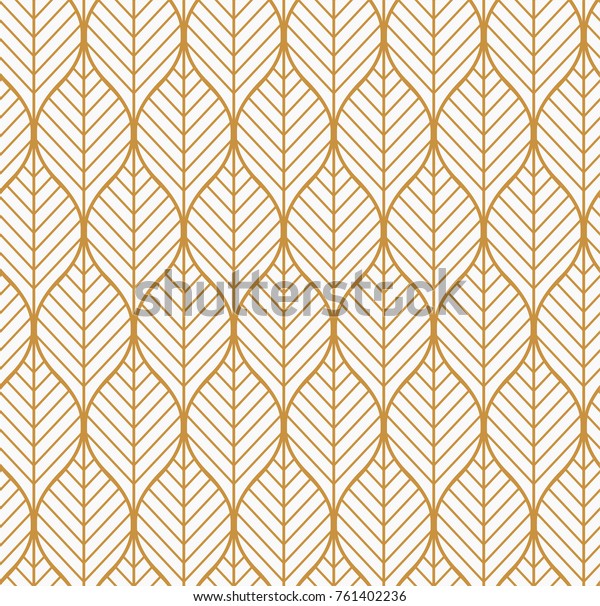 Vector Illustration Geometric Leaves Seamless Pattern Stock Vector ...