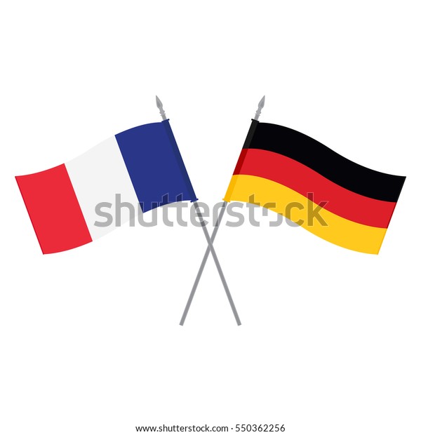 Vector illustration German and French flag. Flags of Germany and France ...