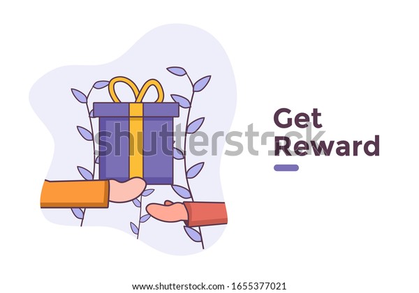 Vector Illustration Get Rewards Referral Program Stock Vector (Royalty ...