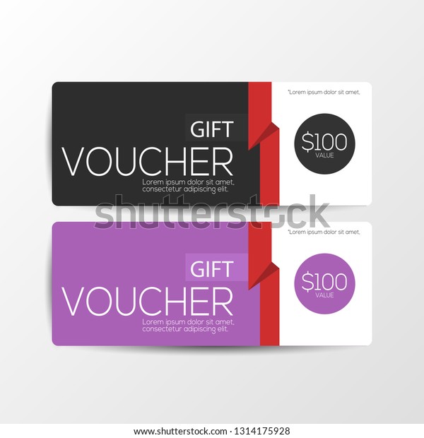 Vector Illustration Gift Voucher Card Template Stock Vector (Royalty ...