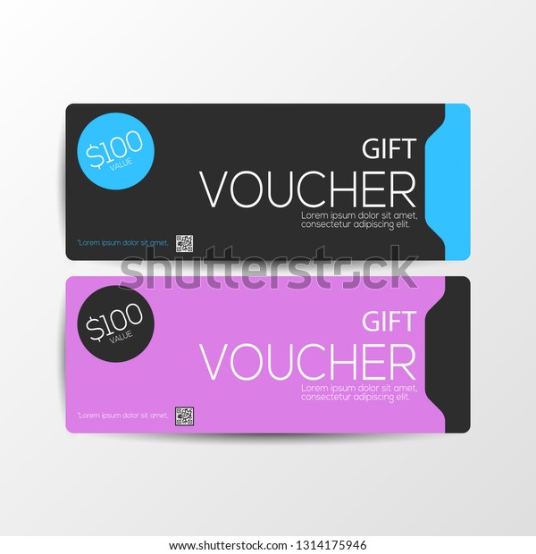 Vector Illustration Gift Voucher Card Template Stock Vector (Royalty ...