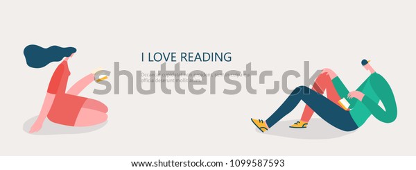 Vector Illustration Girl Boy On Break Stock Vector (Royalty Free ...