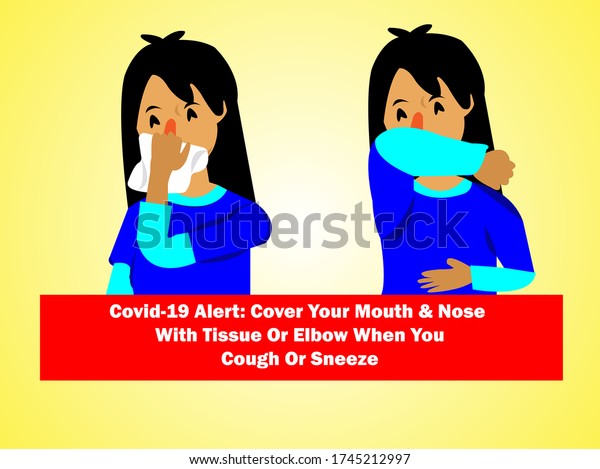 Vector Illustration Girl Using Tissue Covering Stock Vector (Royalty ...
