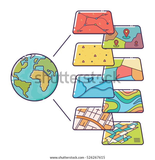 Vector Illustration Gis Spatial Data Layers Stock Vector (Royalty Free ...