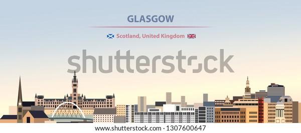 Vector Illustration Glasgow City Skyline On Stock Vector (Royalty Free ...