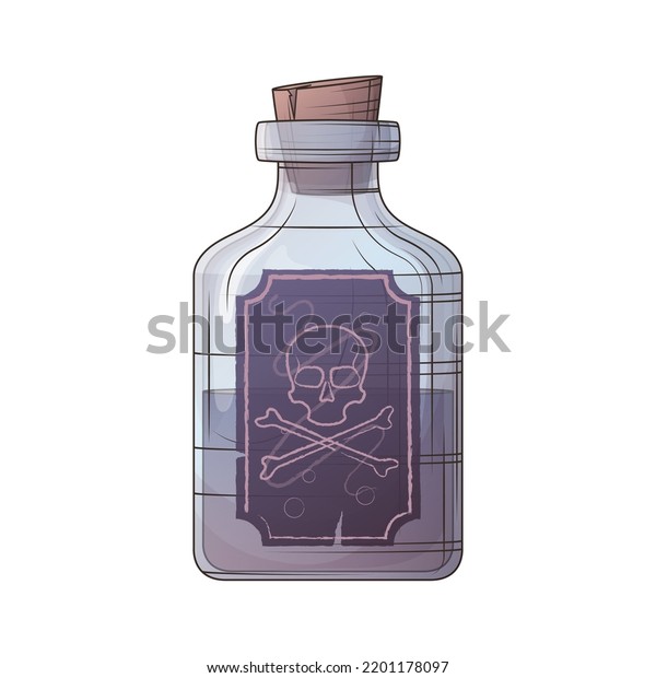 Vector Illustration Glass Flask Liquid Label Stock Vector (Royalty Free ...