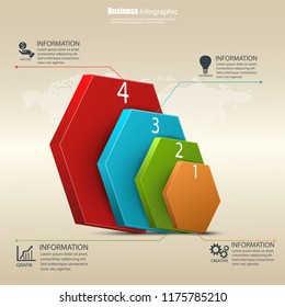 Vector Illustration Global Business Development Hexagonal Stock Vector ...