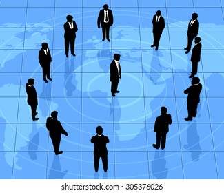 Vector Illustration Global Partners Silhouettes Stock Vector (Royalty ...