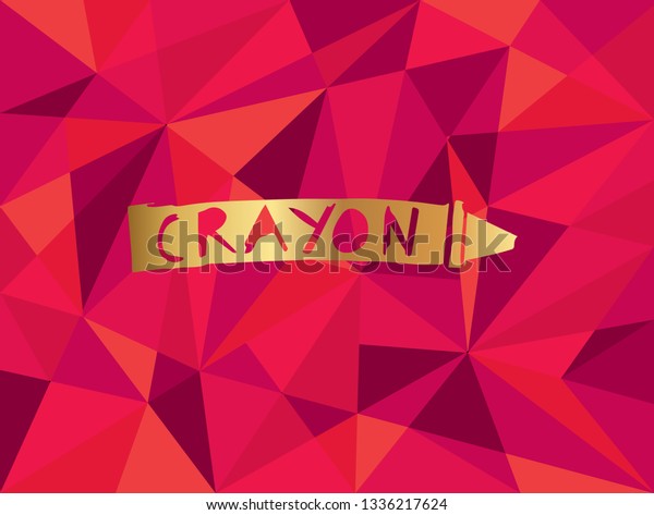 Vector Illustration Gold Crayon Icon Red Stock Vector (Royalty Free ...