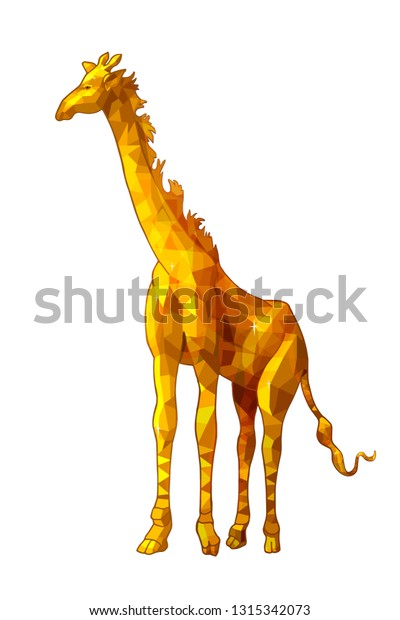 Vector Illustration Gold Giraffe Style Low Stock Vector (Royalty Free ...