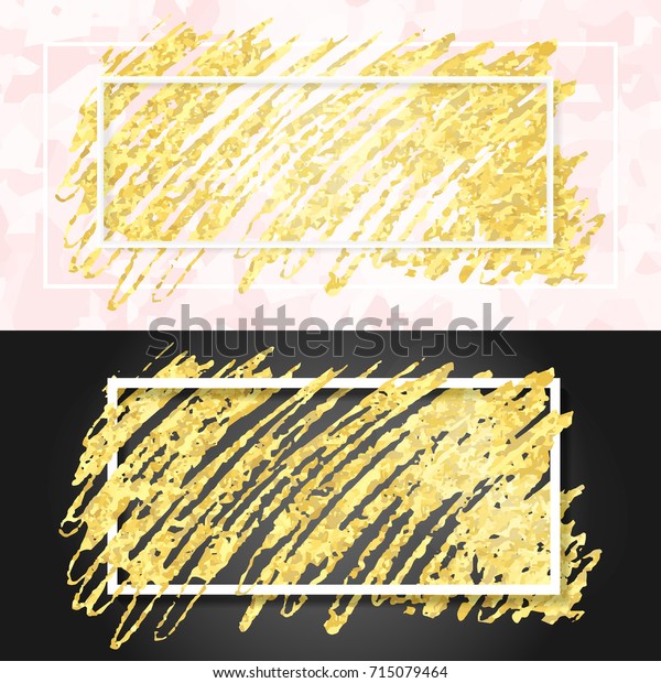 Vector Illustration Gold Paint Smudge Frame Stock Vector (Royalty Free ...