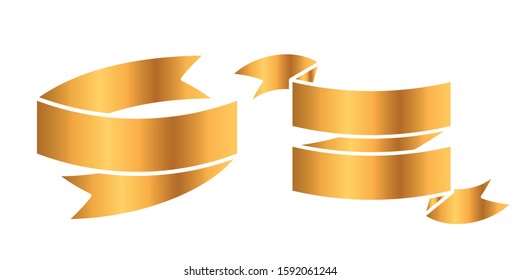 Vector Illustration Gold Ribbon Stock Vector (Royalty Free) 1592061244 ...