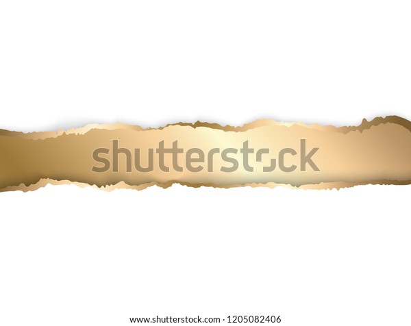Vector Illustration Gold Torn Paper Template Stock Vector (Royalty Free ...