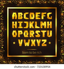 Vector Illustration Golden Letters Abc Shiny Stock Vector (Royalty Free ...