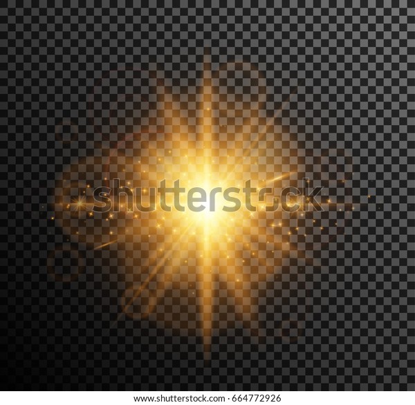 Vector Illustration Golden Light Shining Particles Stock Vector ...