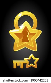 Vector Illustration Golden Lock Key Lock Stock Vector (Royalty Free ...