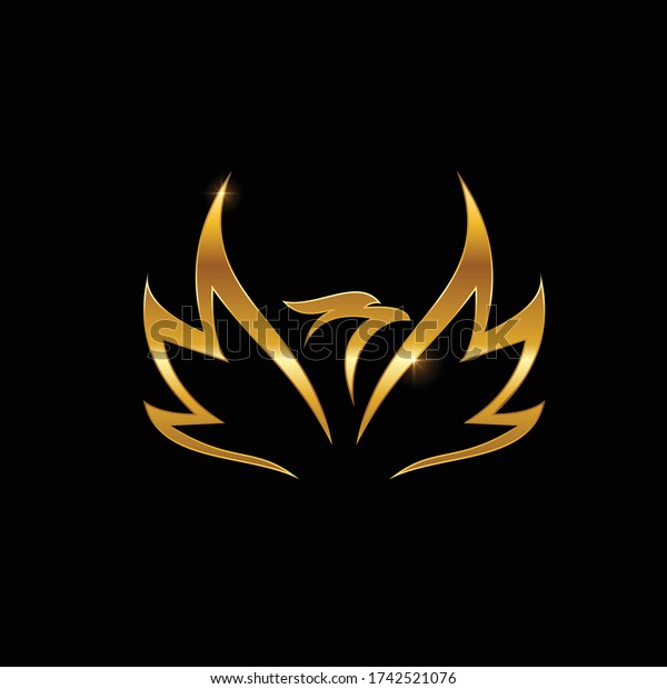 Vector Illustration Golden Phoenix Logo Stock Vector (Royalty Free ...