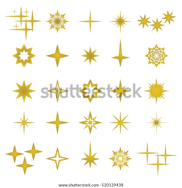 Vector illustration of golden sparks and sparks elements and symbols ...