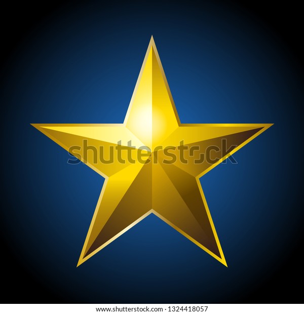 Vector Illustration Golden Star Isolated On Stock Vector (Royalty Free ...