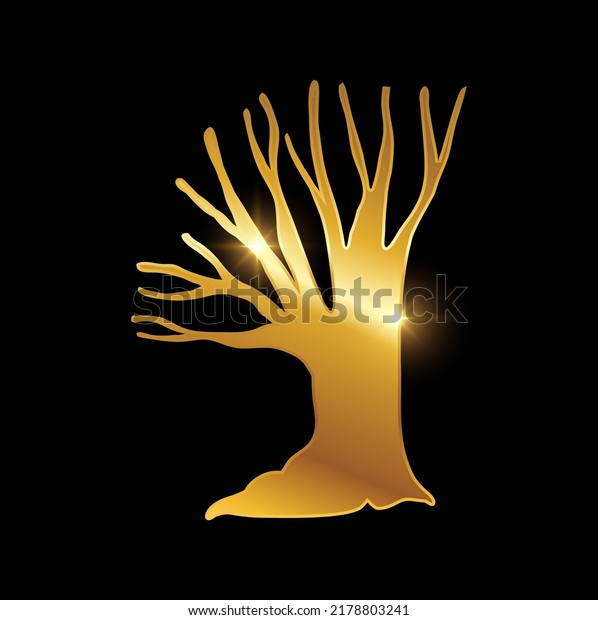Vector Illustration Golden Tree Symbol Logo: เวกเตอร์สต็อก (ปลอดค่า ...