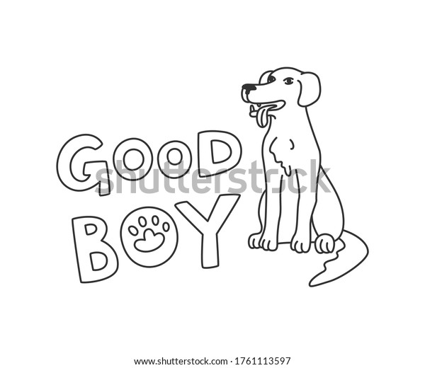 Vector Illustration Good Boy Dog Stock Vector (Royalty Free) 1761113597 ...
