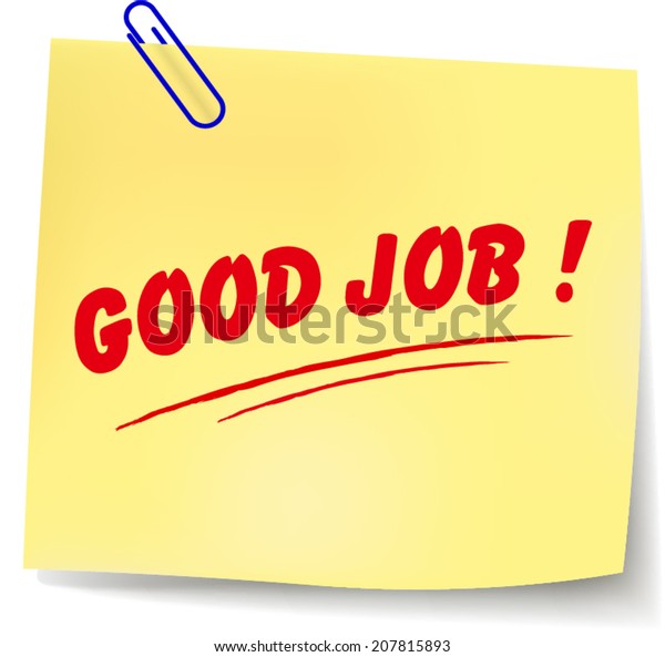 Vector Illustration Good Job Paper Message Stock Vector (Royalty Free ...