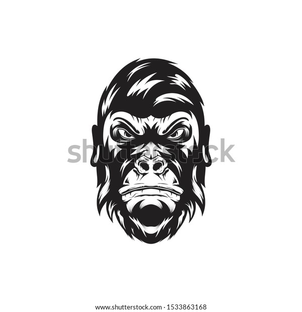 Vector Illustration Gorilla Head Helmet Motorcycle Stock Vector ...