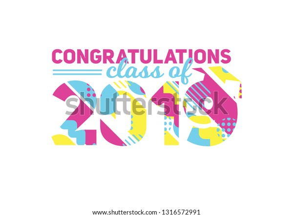 Vector Illustration Graduating Class 2019 Graphics Stock Vector ...