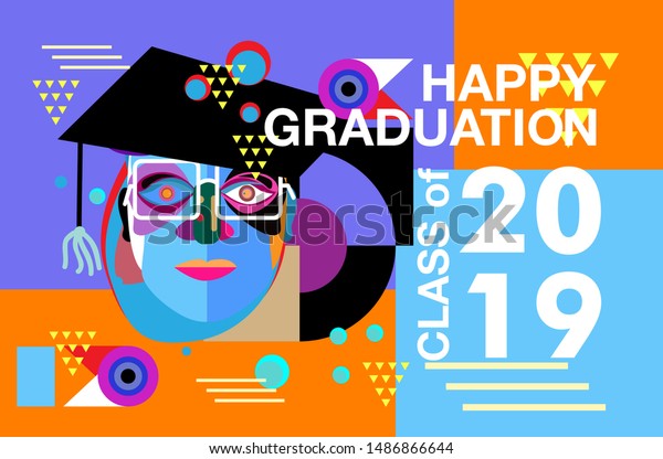 Vector Illustration Graduating Class 2019 Graphics Stock Vector ...