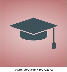 Vector Illustration Graduation Cap Icon Grey Stock Vector (Royalty Free ...
