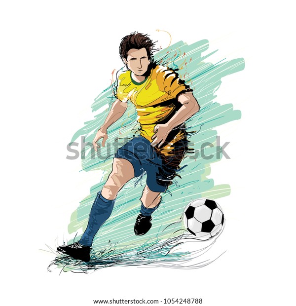 Vector Illustration Graphic Style Soccer Player: เวกเตอร์สต็อก (ปลอดค่า ...