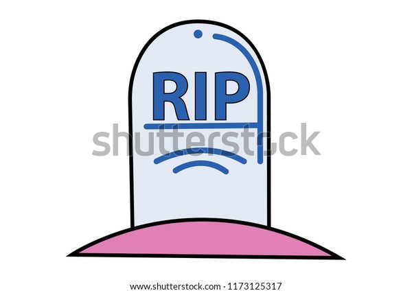 Vector Illustration Grave Lettering Rip Text Stock Vector (Royalty Free ...