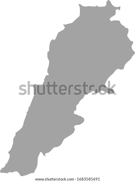 Vector Illustration Gray Map Lebanon Stock Vector (Royalty Free ...