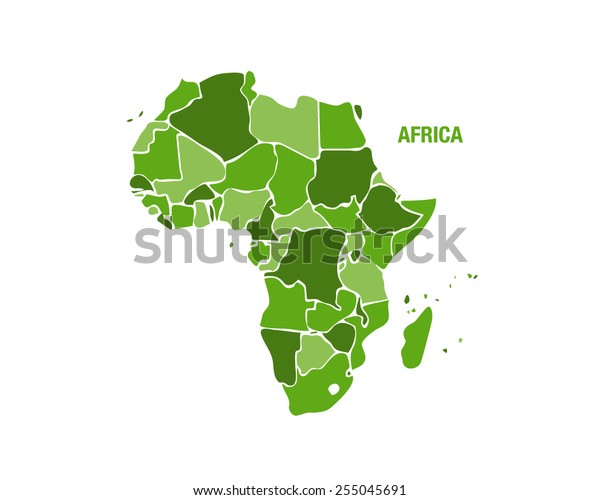 Vector Illustration Green Africa Map Stock Vector (Royalty Free ...