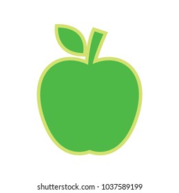 Vector Illustration Green Apple Stem Leaf Stock Vector (Royalty Free ...