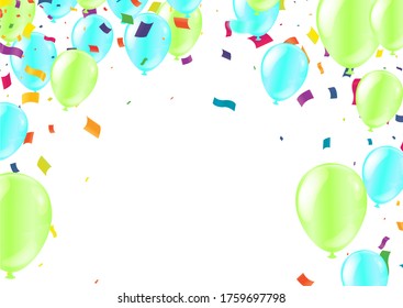 Vector Illustration Green Balloons Stock Vector (Royalty Free ...