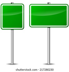 Vector Illustration Green Blank Signs On Stock Vector (Royalty Free ...