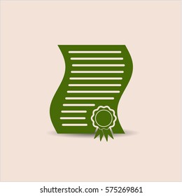 Green Contract Icon Symbol Stock Vector (Royalty Free) 573682618